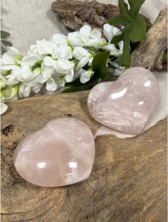 Roze kwarts edelsteen hart 250-300 gram | bol