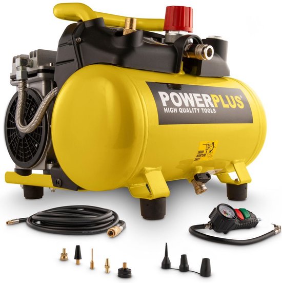 Powerplus POWX1724S Compressor - 550W - 8 bar - Olievrij - 6L ...
