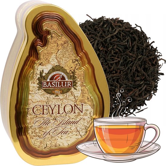 BASILUR Gold - Ceylon Zwarte Thee, Blad in Decoratieve Blik 100g | bol