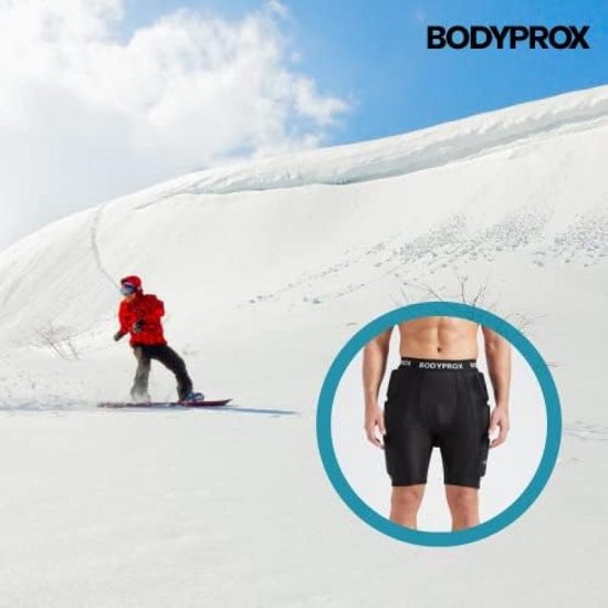 Beschermende gewatteerde shorts voor ski, skate en snowboard - 3D ...