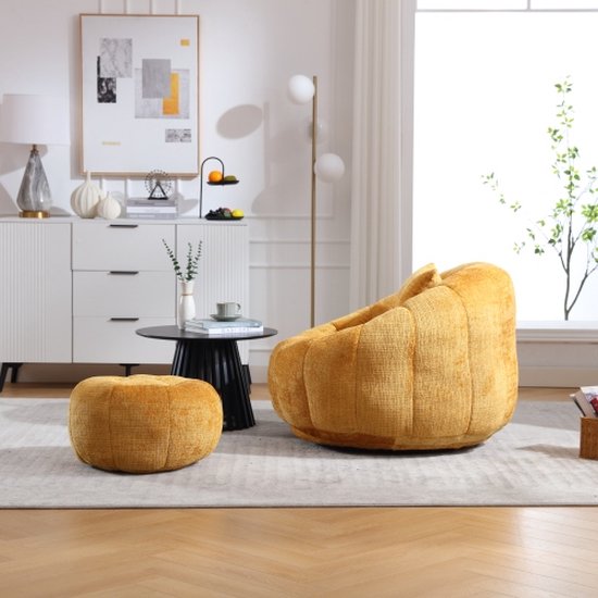 Comfortabele ronde draaibare zitzak, 360° vrije rotatie, superzachte ...