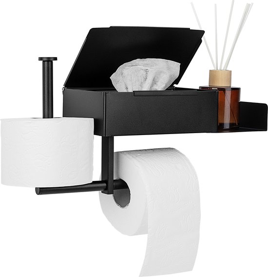Illura WC Rolhouder met Plankje - Toiletrolhouder Tissuebox ...