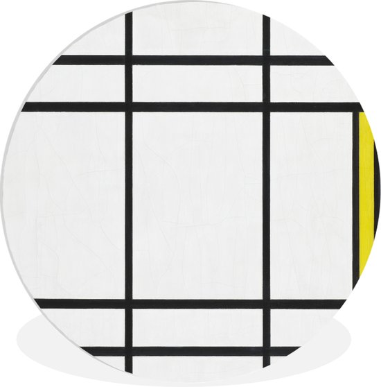 WallCircle - Wandcirkel ⌀ 90 - Compositie in wit, rood en geel - Piet ...