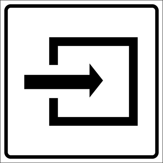 Ingang hier bord - kunststof 100 x 100 mm | bol