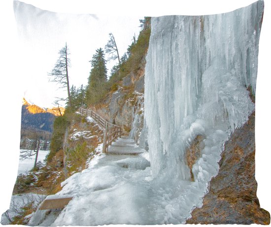 Sierkussens - Kussentjes Woonkamer - 45x45 cm - Bevroren waterval bij ...