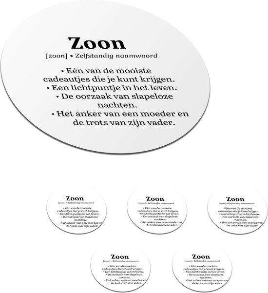 Onderzetters voor glazen - Rond - Zoon - Woordenboek - Tekst ...