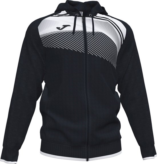 Joma Supernova II Jas Met Kap Kinderen - Zwart / Wit | Maat: 164 | bol