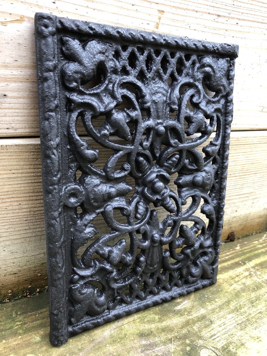 Luchtrooster, open haard rooster, gietijzer zwart. | bol.com