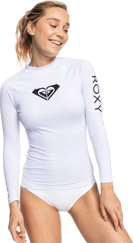 Roxy - UV Rashguard voor dames - Whole Hearted - Longsleeve - Bright White - maat XXL (44) | bol