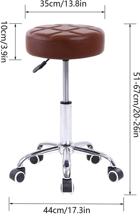Draaibare Kruk - Rolling stool Rocking chair Work stool with adjustable ...