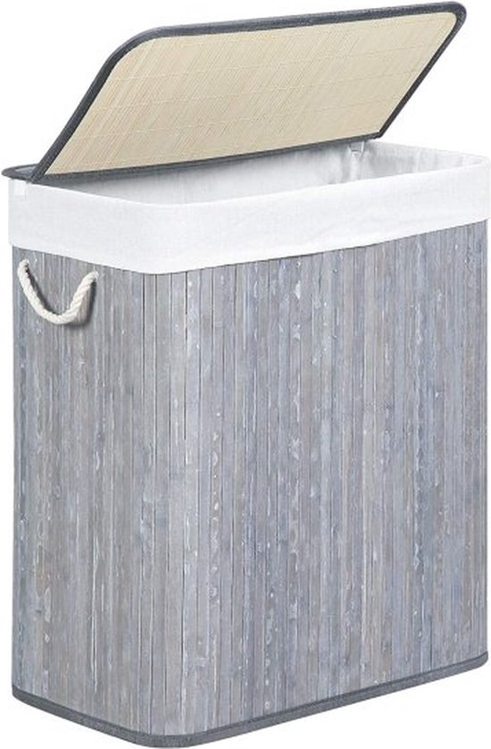 Wasmand 100 L, Wasmand Van Bamboe, Wasmand Met Handvatten, Deksel Met ...