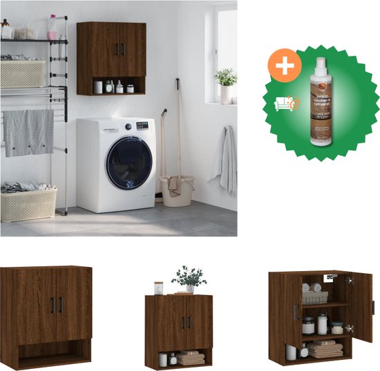 vidaXL Wandkast - 60 x 31 x 70 cm - Bruineiken - Kast - Inclusief ...