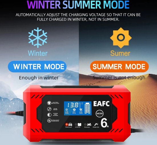Sache Acculader - 12/24V 4/6/8A - Reparatiemodus - Druppellader - Accu ...