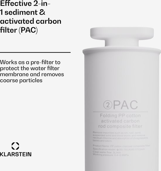 Klarstein Aqualine Pac Filter 2-In-1 Filtersysteem Watervoorbereiding | bol