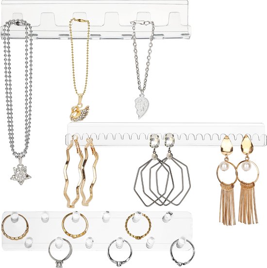 Belle Vous 3 Pak Doorzichtig Acryl Ketting Sieraden Houders Set Van