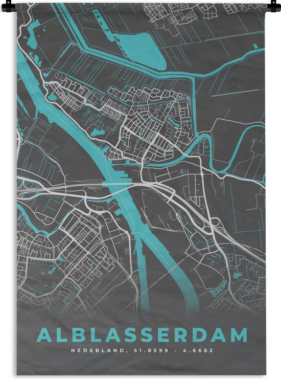 Wandkleed - Wanddoek - Alblasserdam - Stadskaart - Kaart - Plattegrond ...