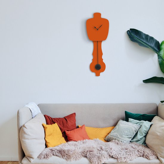 Wandklok Roest Rood & Glimmend Goud | bol