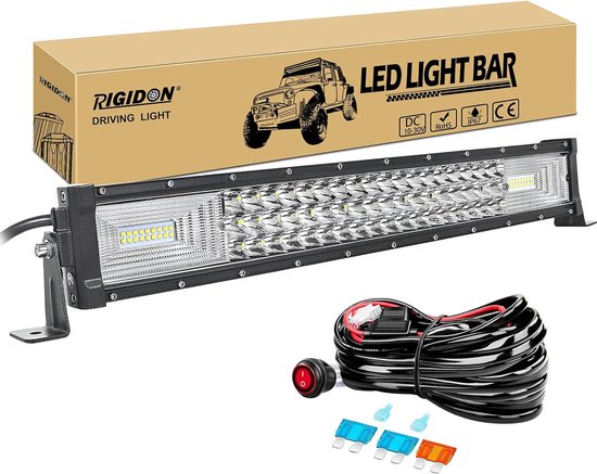 RIGIDON 55 cm 270 W Slim LED strip 4 x 4 met 12 V kabelboom, rechte LED ...