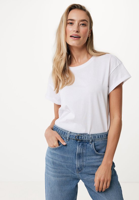 Mexx Fay Basic Oversized Tee - Dames - Wit - Maat L | bol