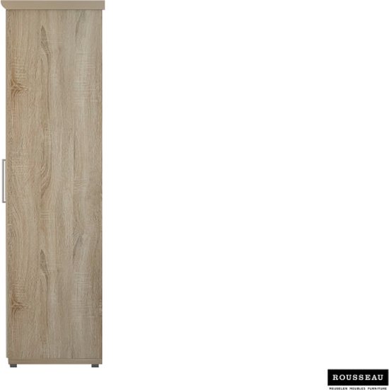 Kledingkast 'Mike' 4 deuren Sonoma, Spaanderplaat en decor | bol