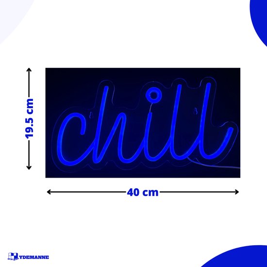 Neon Lamp - Chill Blauw - Dimbaar - Incl. Ophanghaakjes - Neon Sign ...