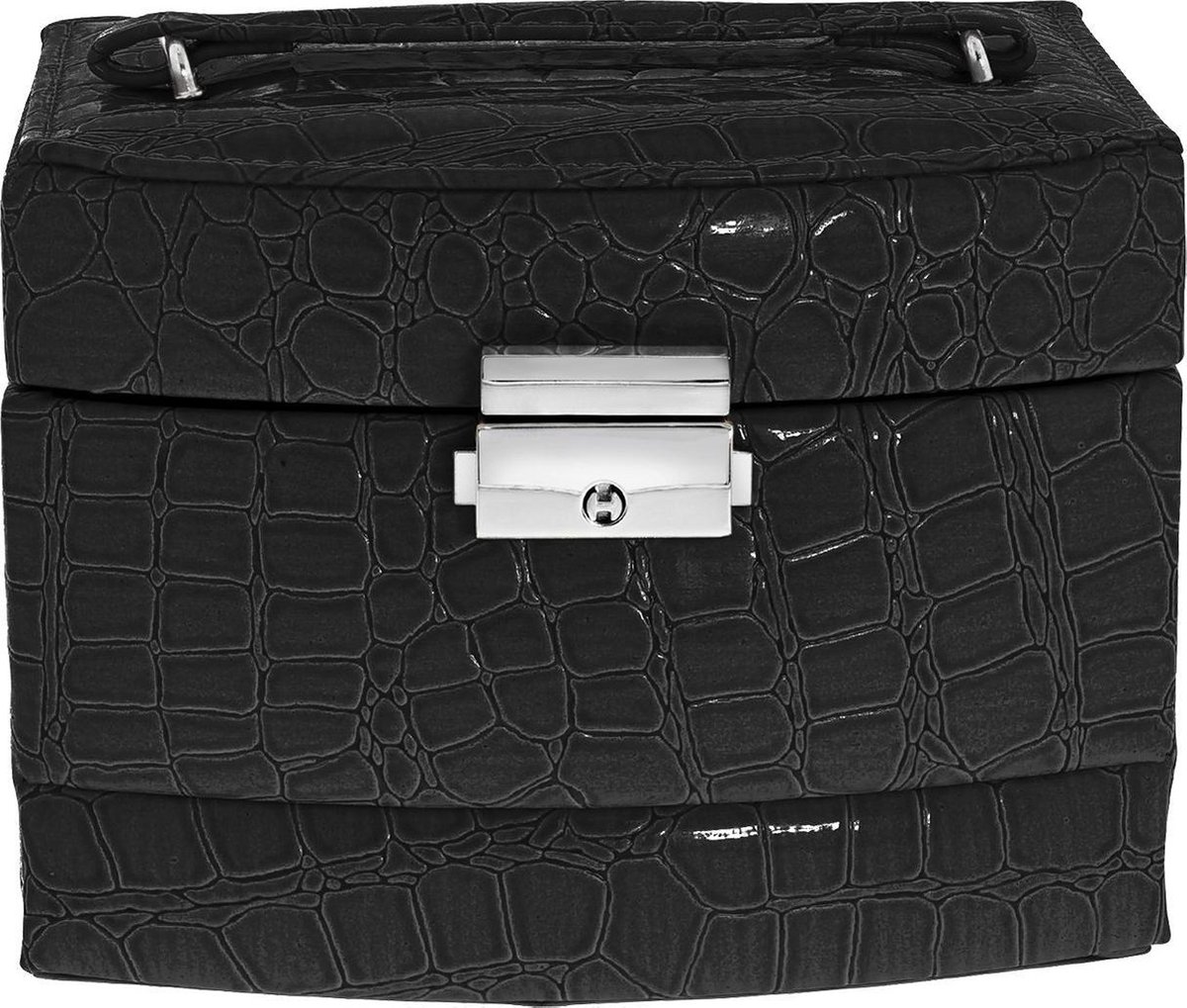 Lucardi Gifts - Boîte à bijoux noire avec compartiments | bol.com