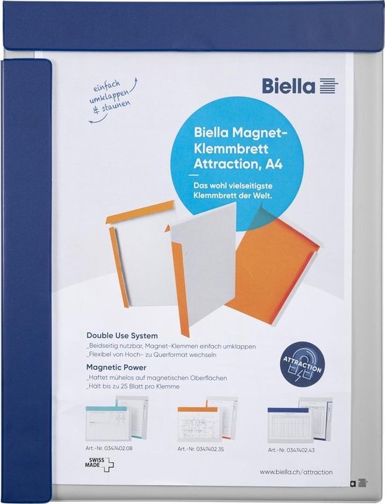 Magnetische klemplaat - plastic- A4, Blauw | bol.com