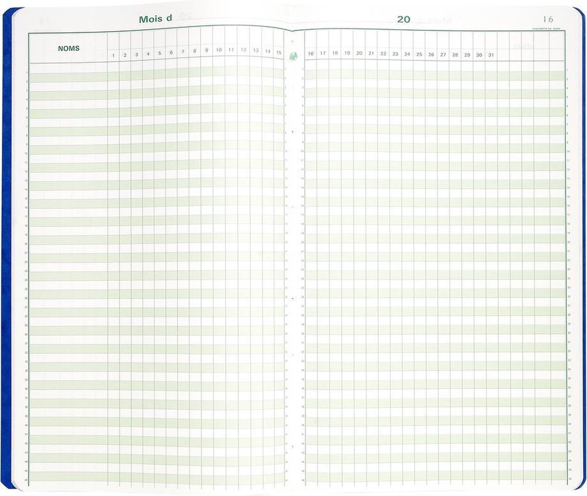 Speciaal register Tijdsregistratie 40x24cm - 46 lijnen - 80 blad | bol.com