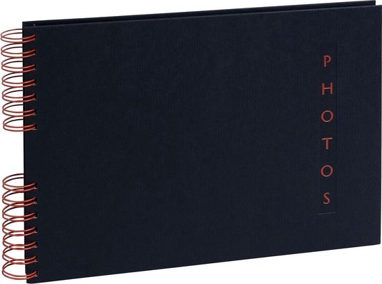 3x Fotoalbum DESIGN - spiraalgebonden - 50 zwarte bladen- 32x22cm ...