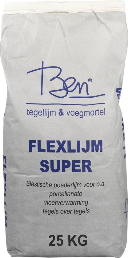 Ben Flexlijm - 25kg - Grijs - voor Wand/Vloer Tegels | bol