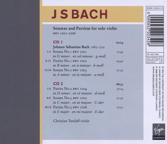 Bach : Sonatas And Partitas 2C, J.S. Bach | CD (album) | Muziek | bol.com