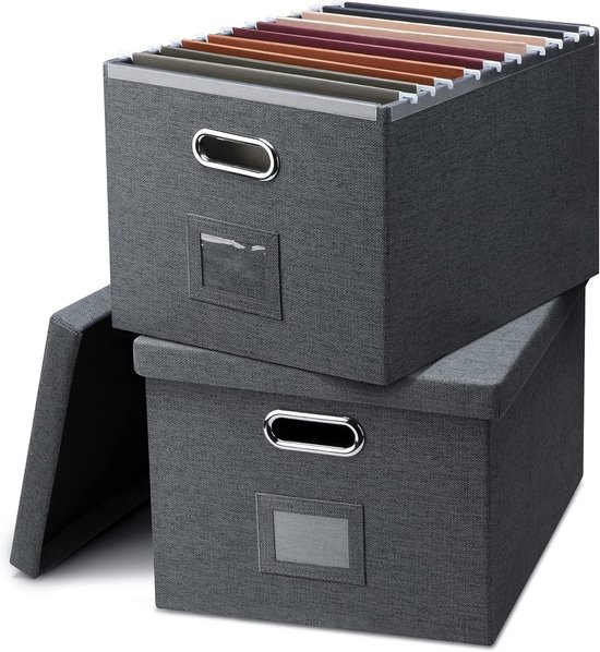 Boîte d'archivage pliable avec couvercle pour dossiers suspendus ...