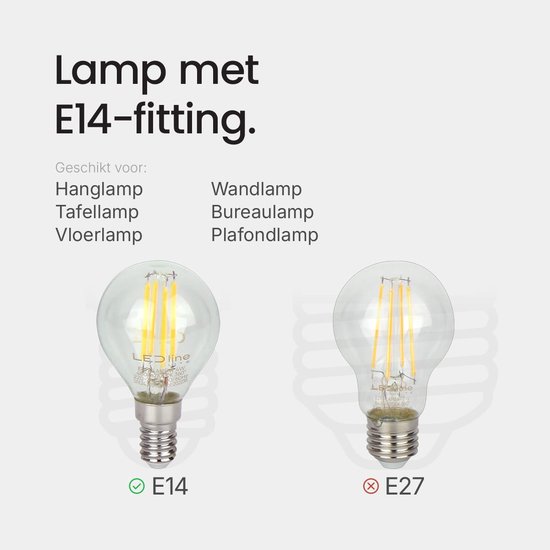 LED line LITE LED Filament Kogellamp G45 E14 - 4W (vervangt 40W ...