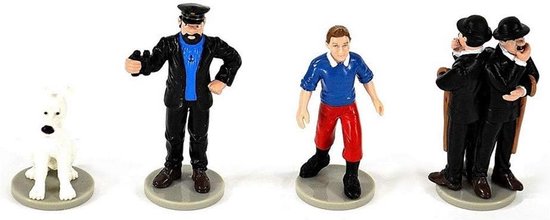 Set van 4 verzamelbare figuren Kuifje, Bobbie, Kapitein Haddock en ...