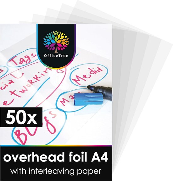 50 Stuks A4 Overhead Folie - Transparante Projector Folie voor ...