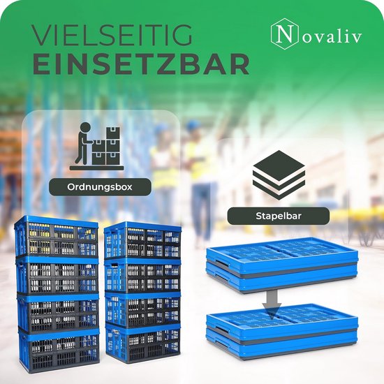 Opvouwbare Klapbox 45 Liter - Set van 10 Stuks - Handige Opbergdoos in ...