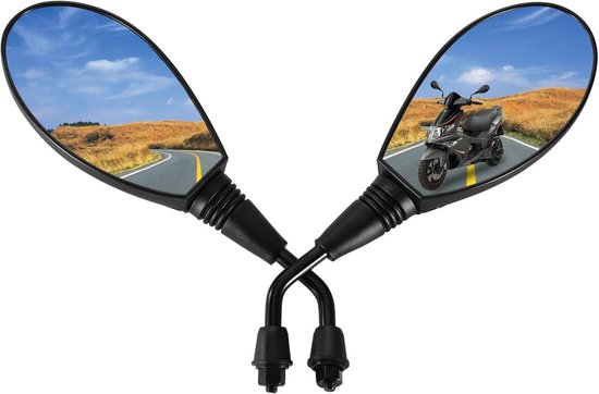 Universele 8mm Zwarte Motorfiets Scooter Bromfiets ATV Zijspiegels ...