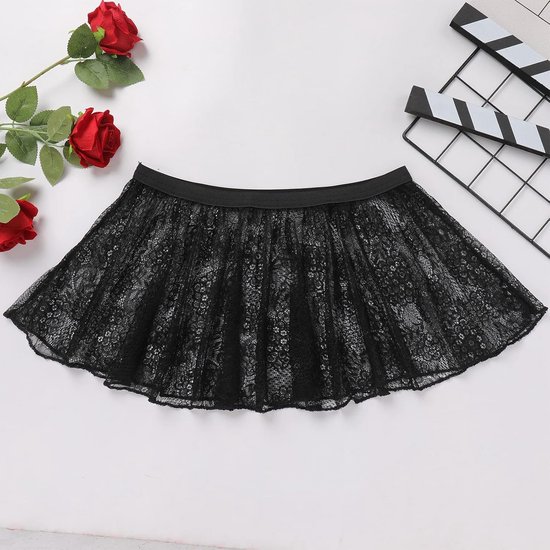 Dames Lingerie Mini Rokje met Kant en Ruches | bol