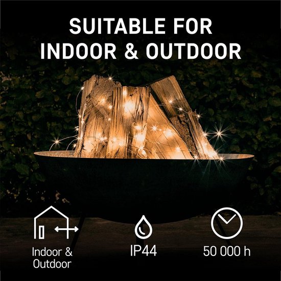 Waterdichte Nano LED Lichtketting 14 Meter Warm Wit met Timer voor ...