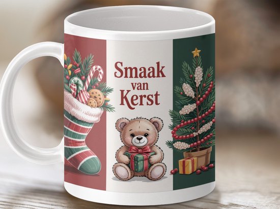 Mok smaak van Kerst teddybeer mok, Kerstboom mok, schattige Kerst mok ...