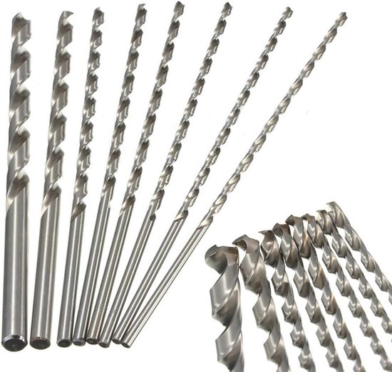Extra Lange Twist Boren voor Hout, Kunststof en Aluminium - Set van 8 | bol