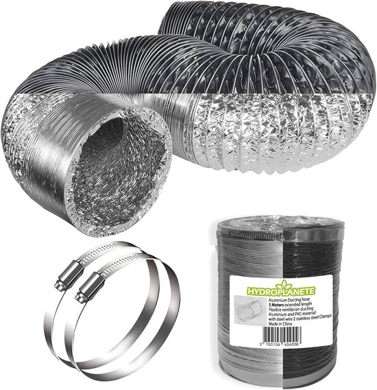 Flexibele PVC Kabelmantel 3m met Klemmen voor Ventilatiebuizen 100-150 ...