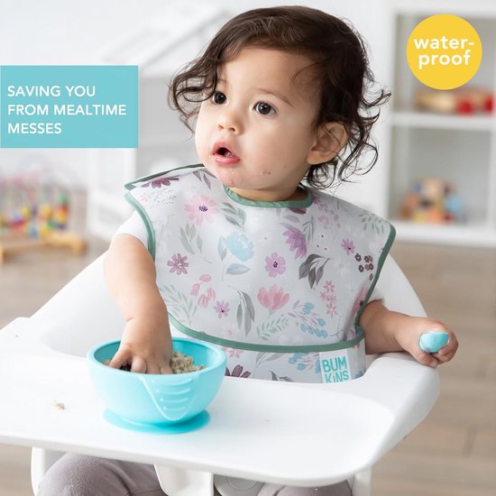 Waterdichte Slab voor Baby en Peuter (6-24 maanden) met Kruimelvanger | bol