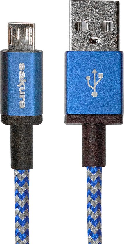 USB Micro Kabel - 1 Meter - Opladen en Gegevensoverdracht - Braided ...