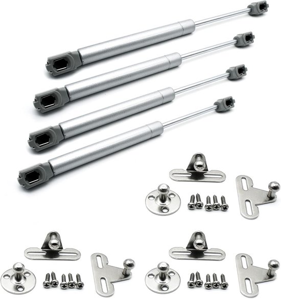 Set van 4 Gasveren 100N voor Keukenkastdeuren en Laden - Hoogwaardige ...