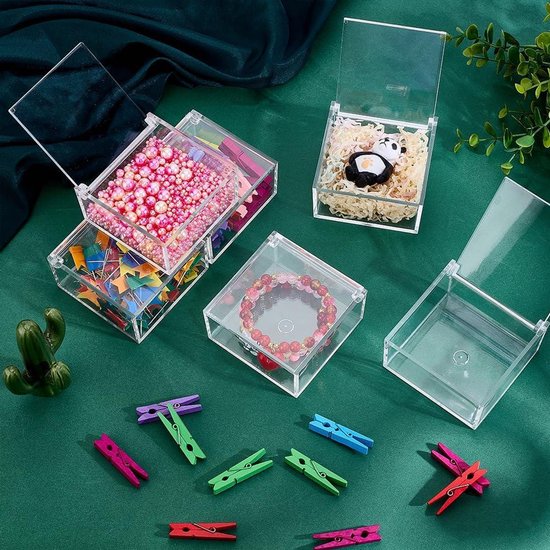Cosensi - Acryl opbergdozen 6 stuks 8.2x8.2x4cm transparant - mini ...