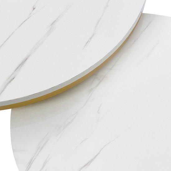 Moderne Nesting Salontafel Set - 2 Ronde Tafels - Hoogglans Marmer ...
