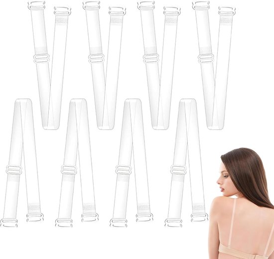 8 Pairs Transparante Bra Straps - Onzichtbare Non-Slip Zachte TPU ...