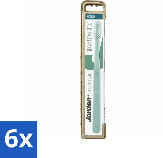 Jordan - Tandenborstel - Green Clean - Medium - Voordeelverpakking - 6 ...