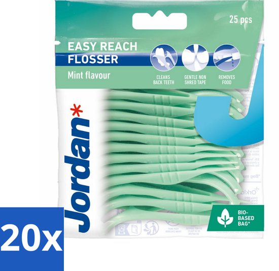 Jordan - Flosser - Easy Reach - Munt Smaak - 25 Ragers - Bulkverpakking ...